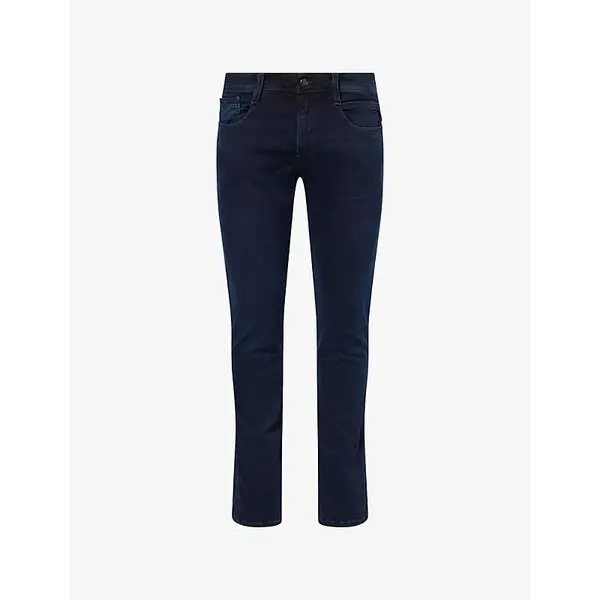 REPLAY Slim-fit Anbass Stretch-denim Jeans - Dark Blye