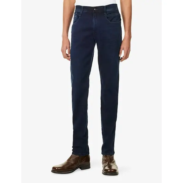 REPLAY Slim-fit Anbass Stretch-denim Jeans - Dark Blye