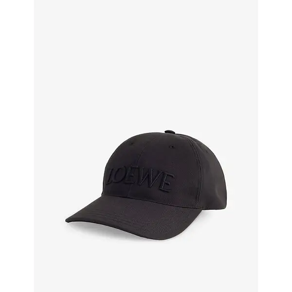 Loewe Brand-embroidered Cotton Cap - Black