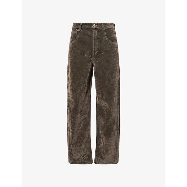 Jacquemus Le De-nimes Mirada Velvet Cotton Trousers - Khaki