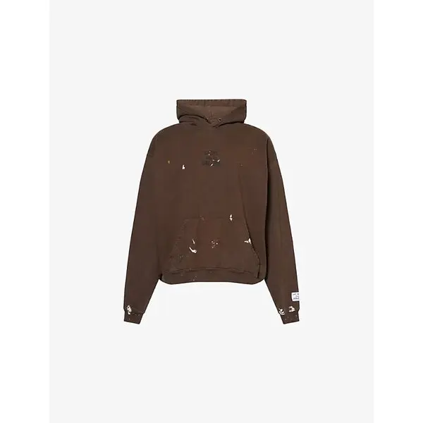 GALLERY DEPT. French Logo Painted Cotton Hoody - Sepia
