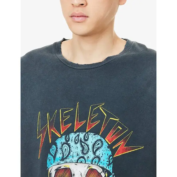 GALLERY DEPT. Skeleton Beach Graphic-print Cotton T-shirt - Black