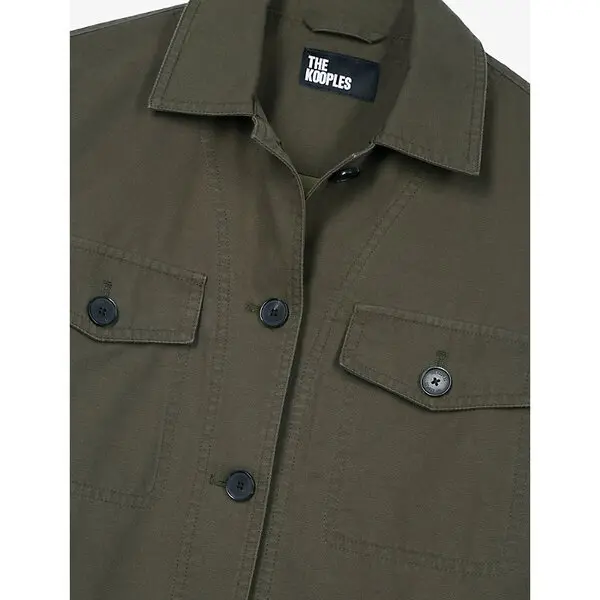 The Kooples Collared Graphic-print Cotton Jacket