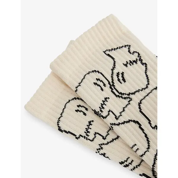 BRAIN DEAD Logohead Cotton-blend Socks