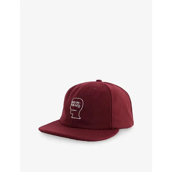BRAIN DEAD Logo-embroidered Wool-blend Cap - Burgundy