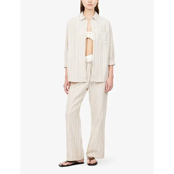 4TH & RECKLESS Cotton-blend Striped Shirt