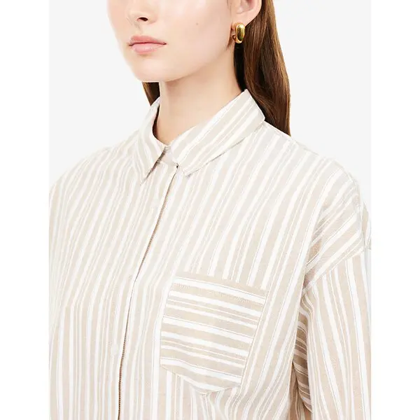 4TH & RECKLESS Cotton-blend Striped Shirt