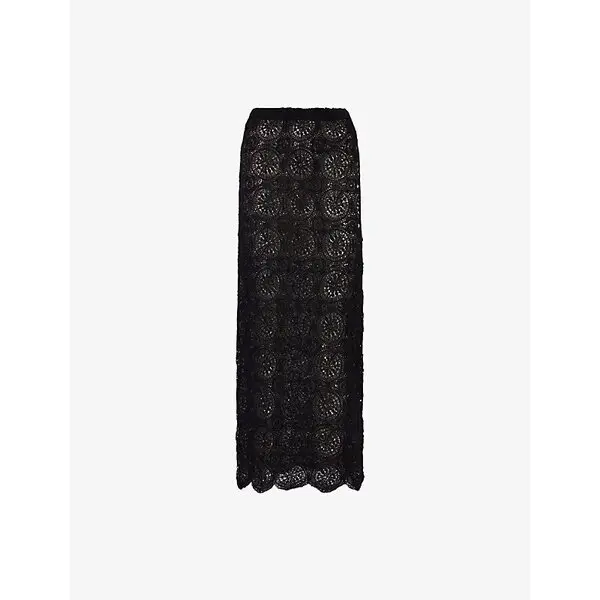 4TH & RECKLESS Cotton-blend Midi Skirt With Scalloped Hem