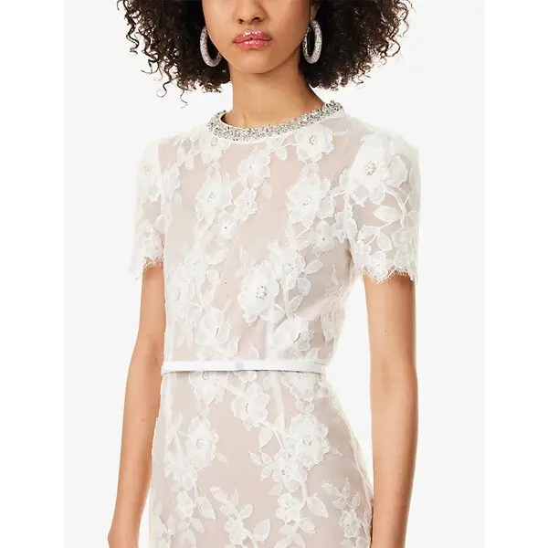 self portrait lace sequin dress Red Sequin Lace Mini Dress  self-portrait-US