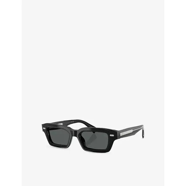 Brunello Cucinelli Bc4019s Rectangle Sunglasses - Black