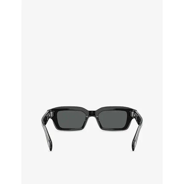 Brunello Cucinelli Bc4019s Rectangle Sunglasses - Black