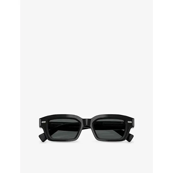 Brunello Cucinelli Bc4019s Rectangle Sunglasses - Black