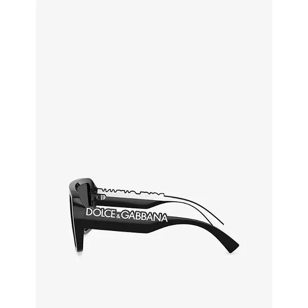 Dolce & Gabbana Rectangle-frame Acetate Sunglasses - Black