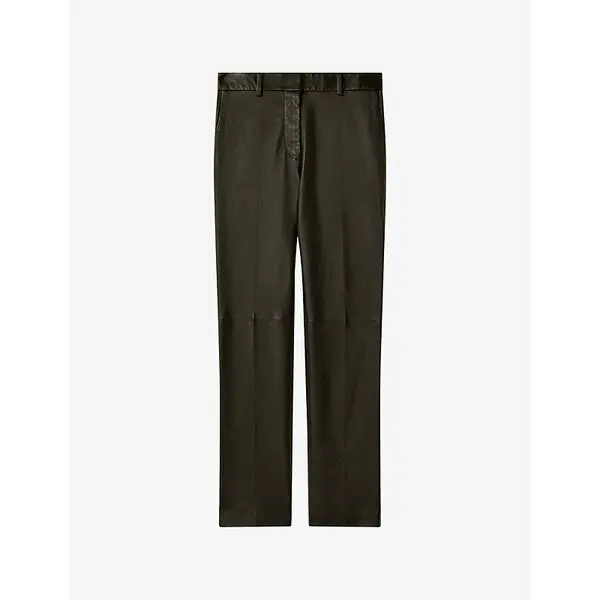 JOSEPH Coleman Leather Trousers - Palm Leaf
