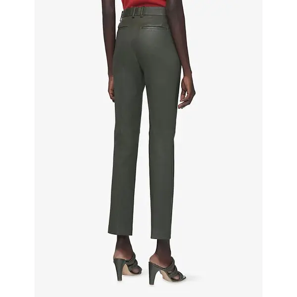 JOSEPH Coleman Leather Trousers - Palm Leaf