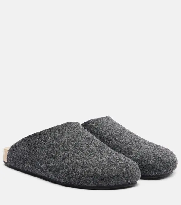 THE ROW Hudson Slippers - Grey