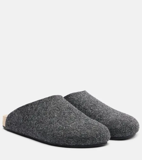 THE ROW Hudson Slippers - Grey