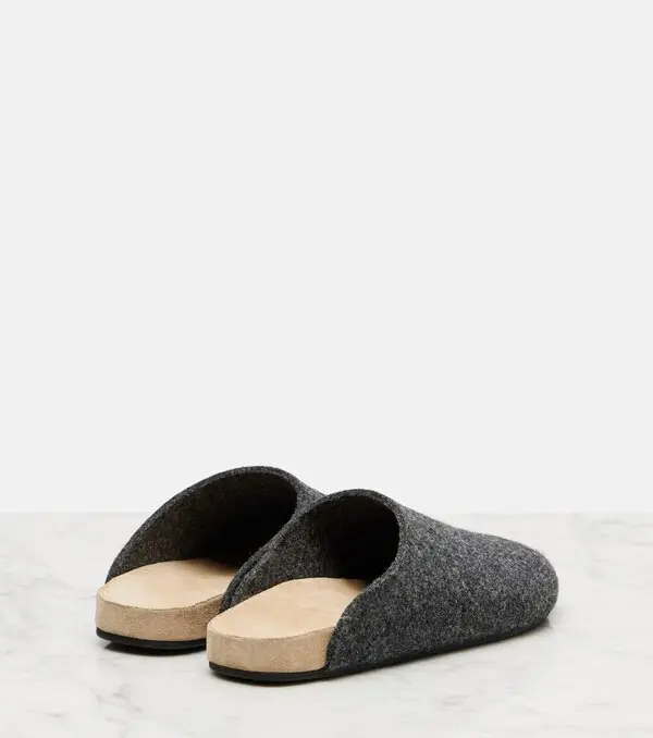 THE ROW Hudson Slippers - Grey