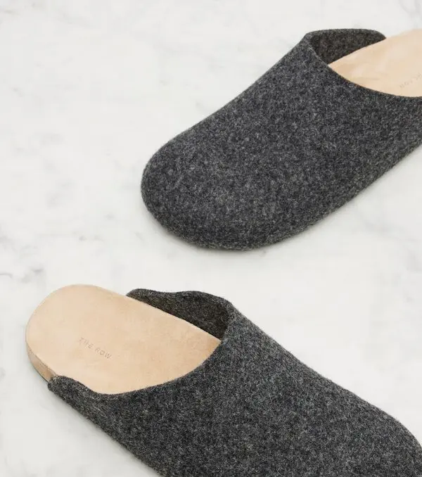 THE ROW Hudson Slippers - Grey