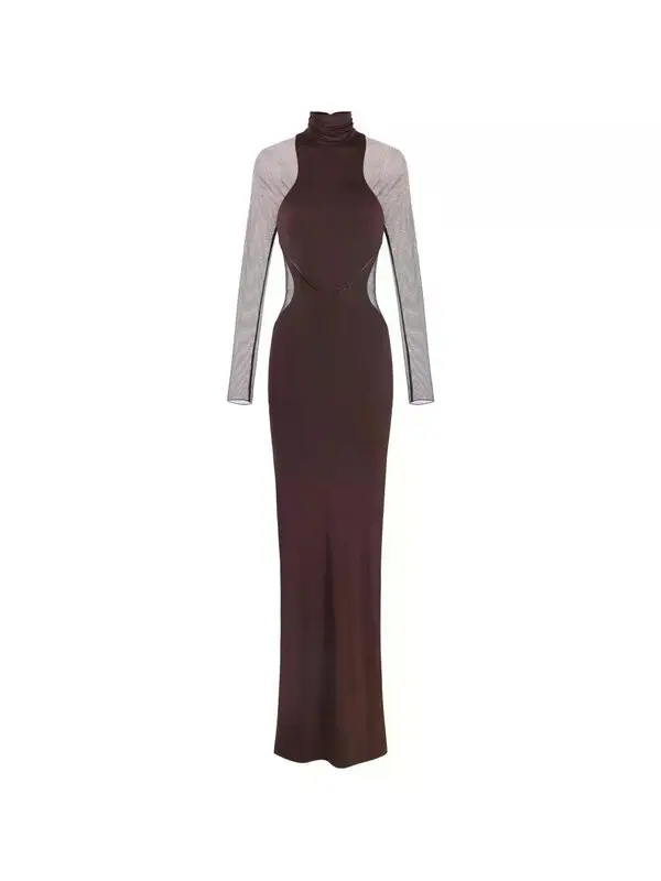 Elisabetta Franchi Sheer Panel Maxi Dress