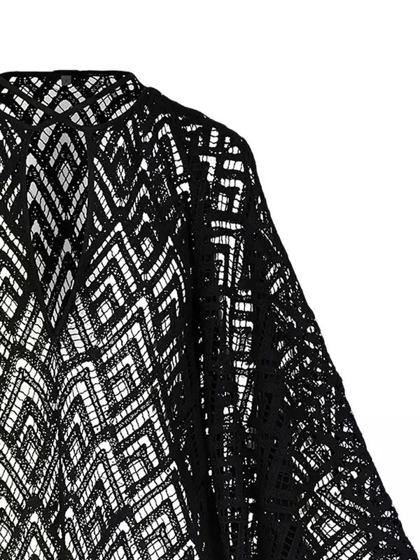 Johanna Ortiz Geometric-pattern V-neck Poncho