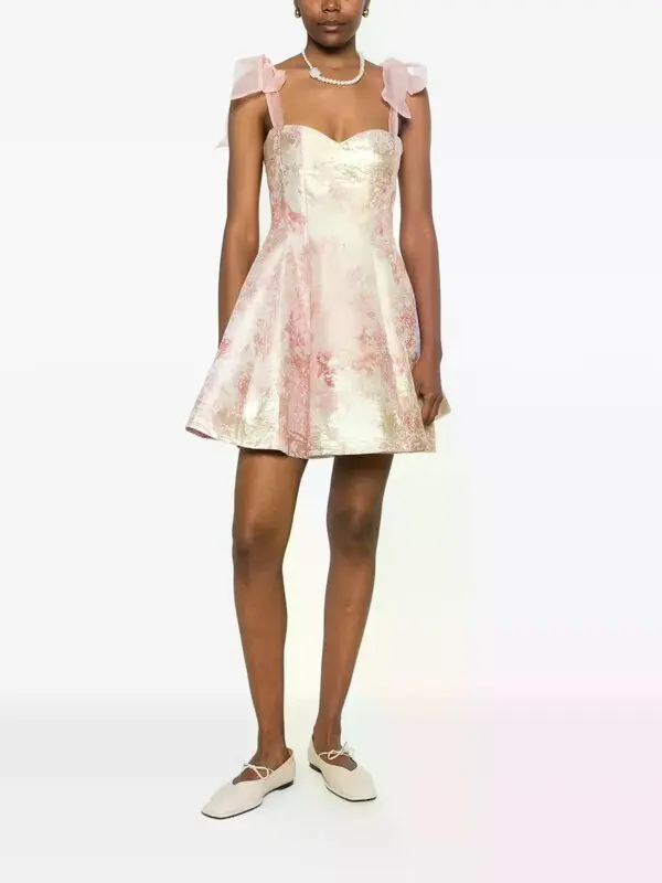 Alice + Olivia Floral Mini Dress With Bow Detail