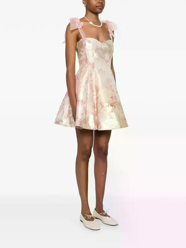 Alice + Olivia Floral Mini Dress With Bow Detail