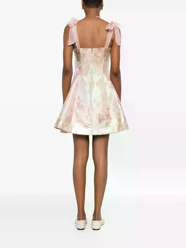 Alice + Olivia Floral Mini Dress With Bow Detail