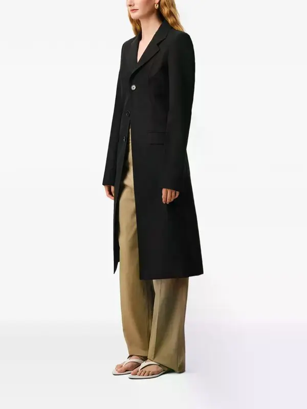 AMI Paris Wool Fitted Single-breasted Coat - Black
