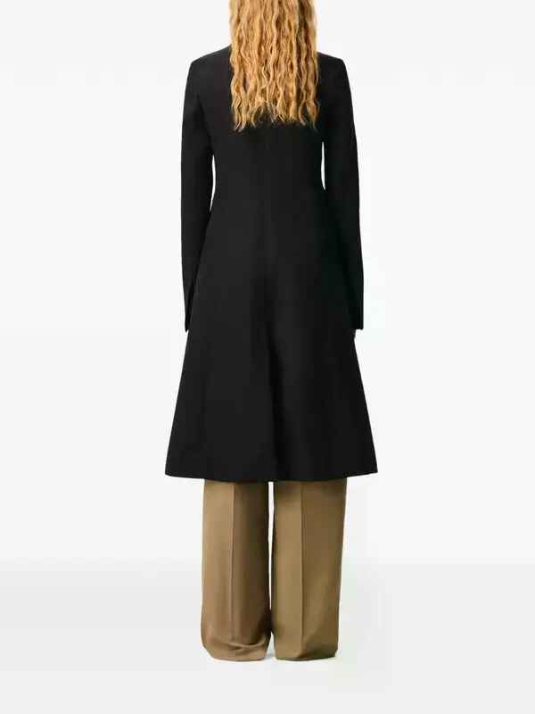 AMI Paris Wool Fitted Single-breasted Coat - Black