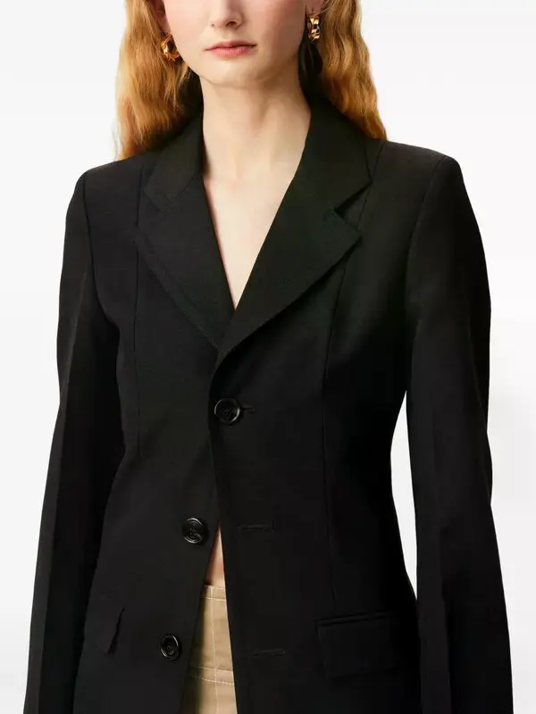 AMI Paris Wool Fitted Single-breasted Coat - Black