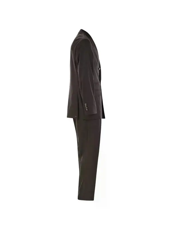 Brunello Cucinelli Double-breasted Virgin Wool Suit - Brown