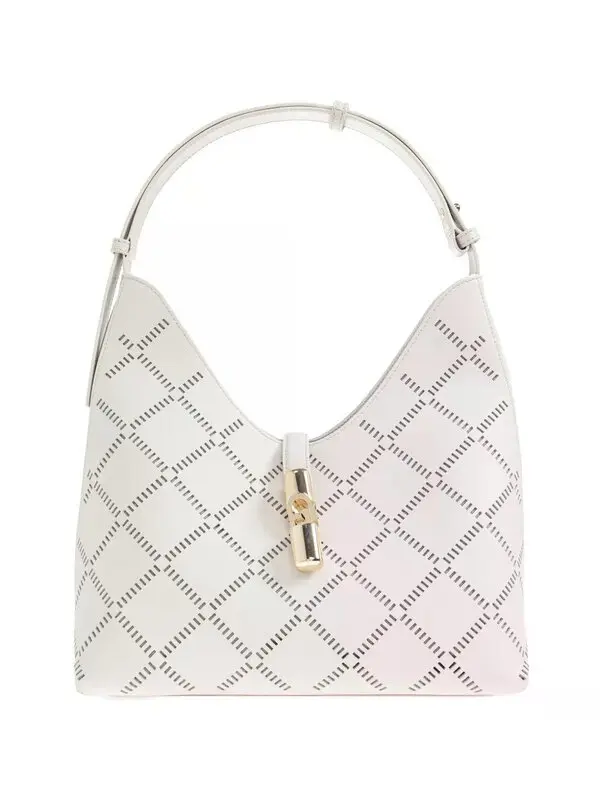 Furla Goccia Perforated Lock Tote - White