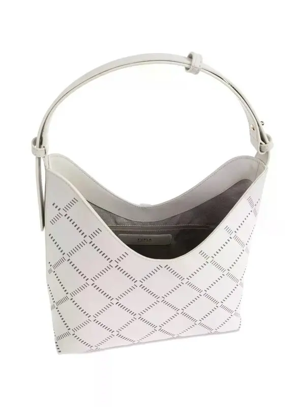 Furla Goccia Perforated Lock Tote - White