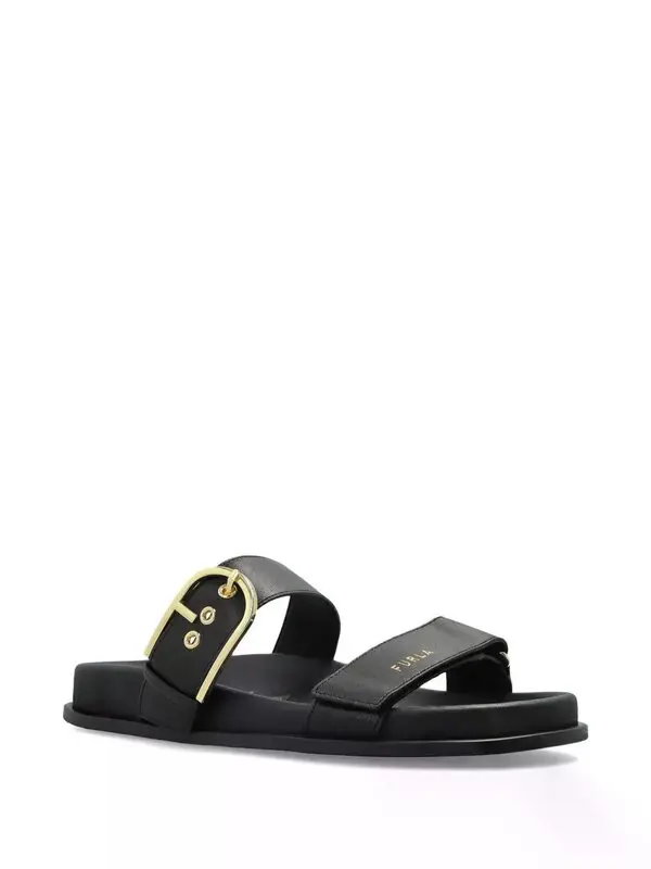 Furla Buckle Strap Sandals - Black