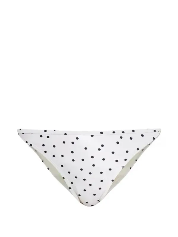 BY MALENE BIRGER Astrida Polka-dot Logo-details Bikini Bottom - White