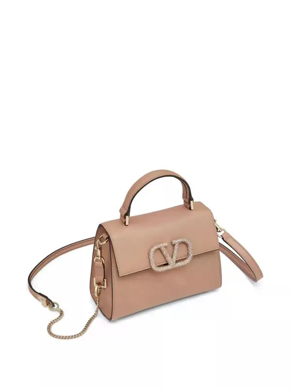 Valentino Garavani Vsling Handbag With Jewel Embroidery - Neutrals