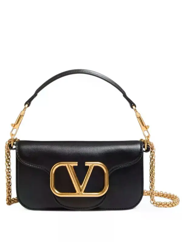 Valentino Garavani Locò Small Shoulder Bag In Calfskin - Black