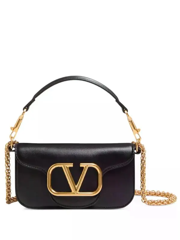 Valentino Garavani Locò Small Shoulder Bag In Calfskin - Black