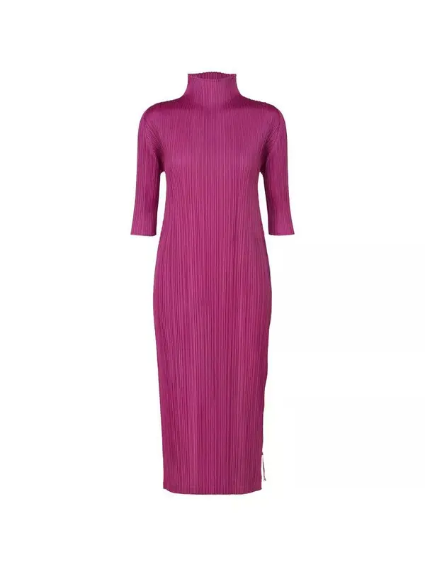 Issey Miyake Pleated High-neck Dress