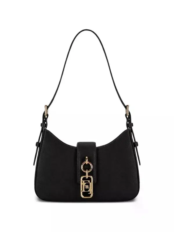 Elisabetta Franchi Small Shoulder Bag With Charm - Black