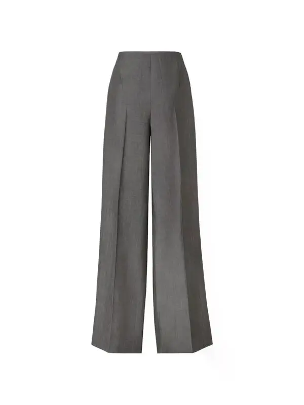 Fendi Pleated Wide Leg Trousers - Grey