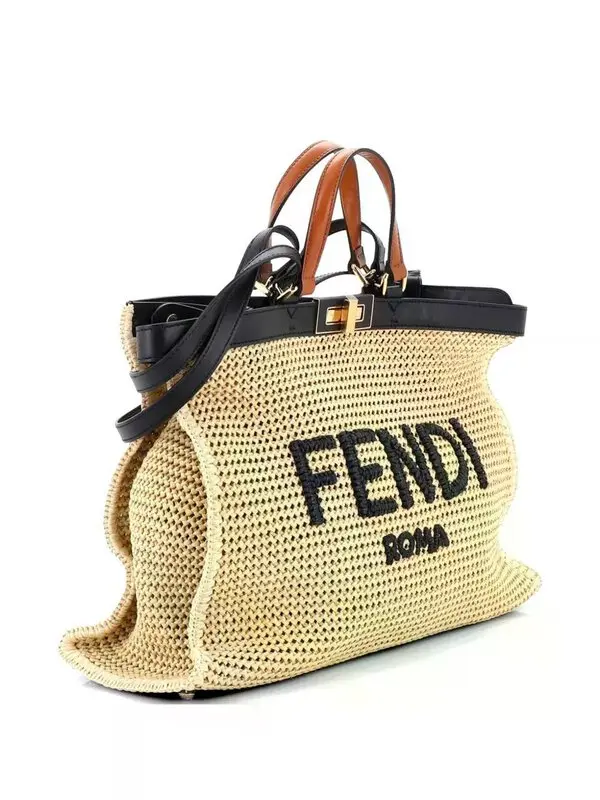 Fendi Peekaboo X-raffia Medium Tote