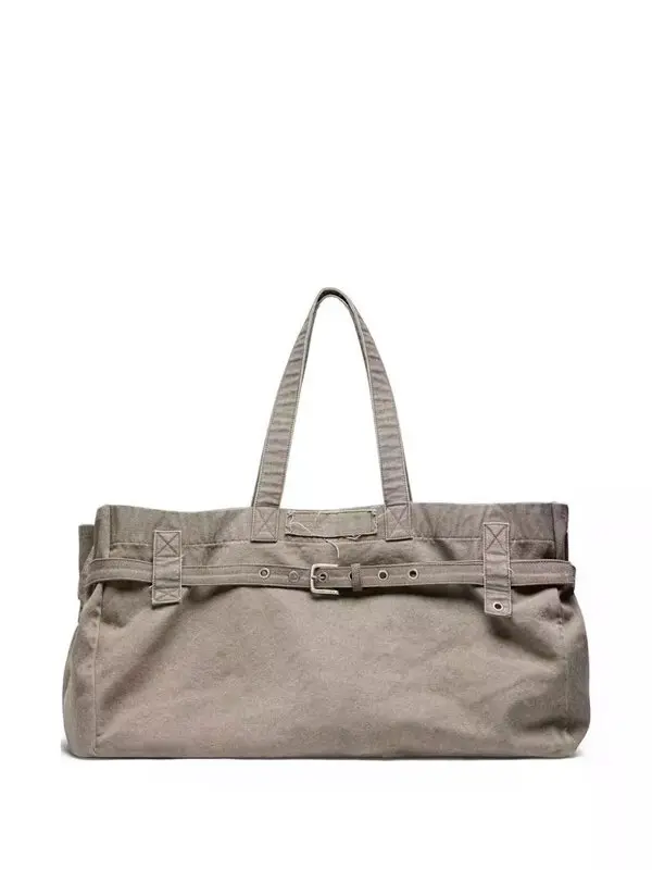 GOLDEN GOOSE Anthracite Canvas Tote Bag With Embroidery And Antique Silver Details