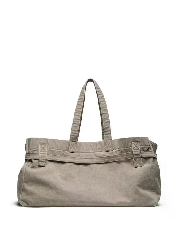 GOLDEN GOOSE Anthracite Canvas Tote Bag With Embroidery And Antique Silver Details