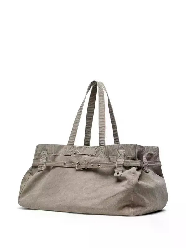 GOLDEN GOOSE Anthracite Canvas Tote Bag With Embroidery And Antique Silver Details