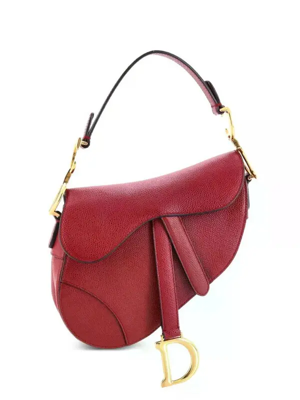 Dior Saddle Handbag Leather Mini Shoulder Bag - Red