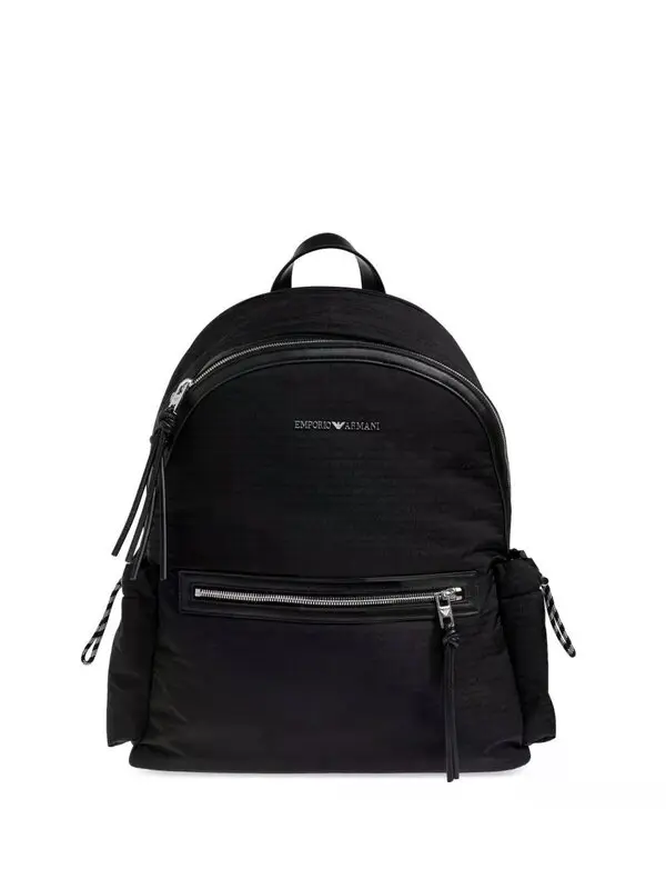Emporio Armani Logo-plaque Backpack - Black