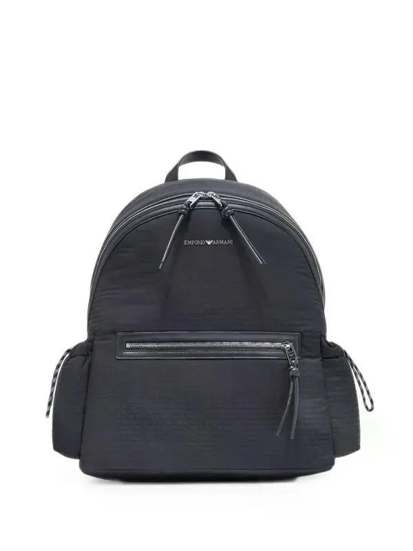 Emporio Armani Logo-plaque Backpack - Black