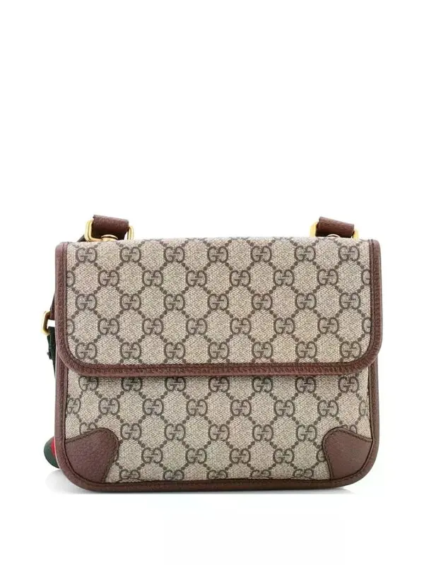 Gucci Gg Coated Canvas Neo Vintage Flap Messenger Small - Brown